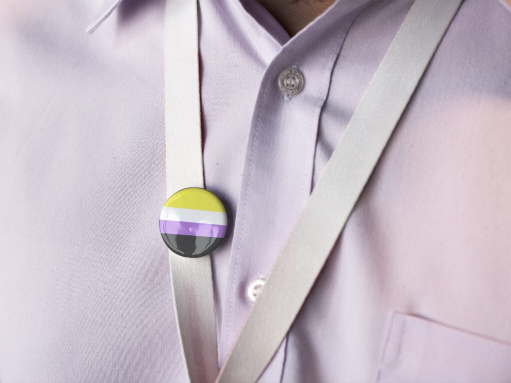 Vintage Style Button Badge Non Binary Flag - The Pride Shop Wholesale